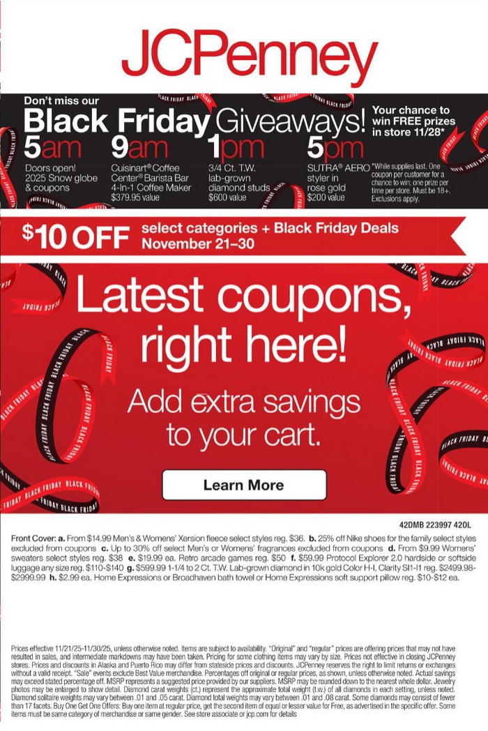 JCPenney Black Friday Deals Nov 21 – Nov 30, 2025