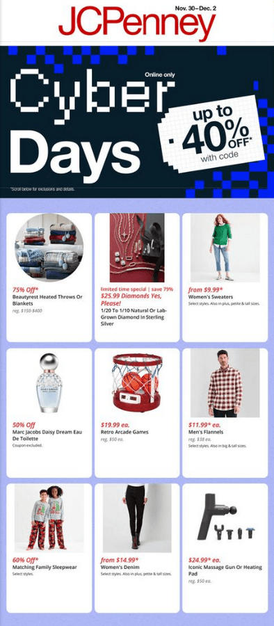 JCPenney Cyber Week Ad Nov 30 – Dec 02, 2025