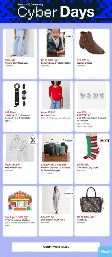 JCPenney Cyber Week Ad Nov 30 – Dec 02, 2025