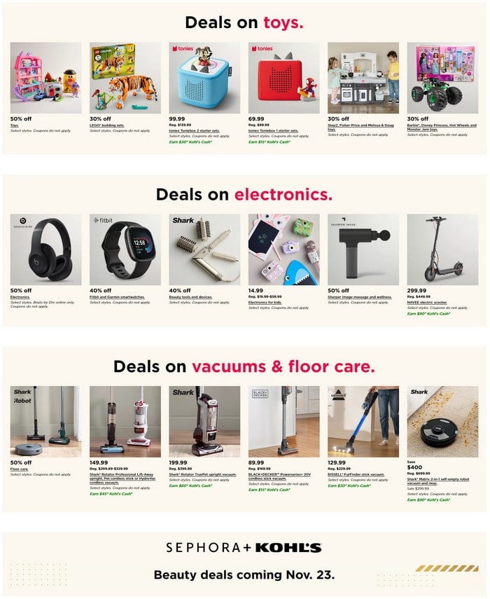 Kohl's Black Friday Deals Nov 23 – Nov 29, 2025