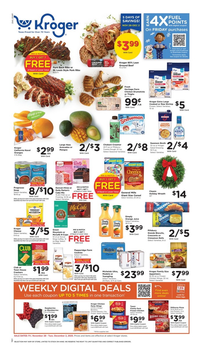 Kroger Weekly Ad Nov 28 – Dec 02, 2025