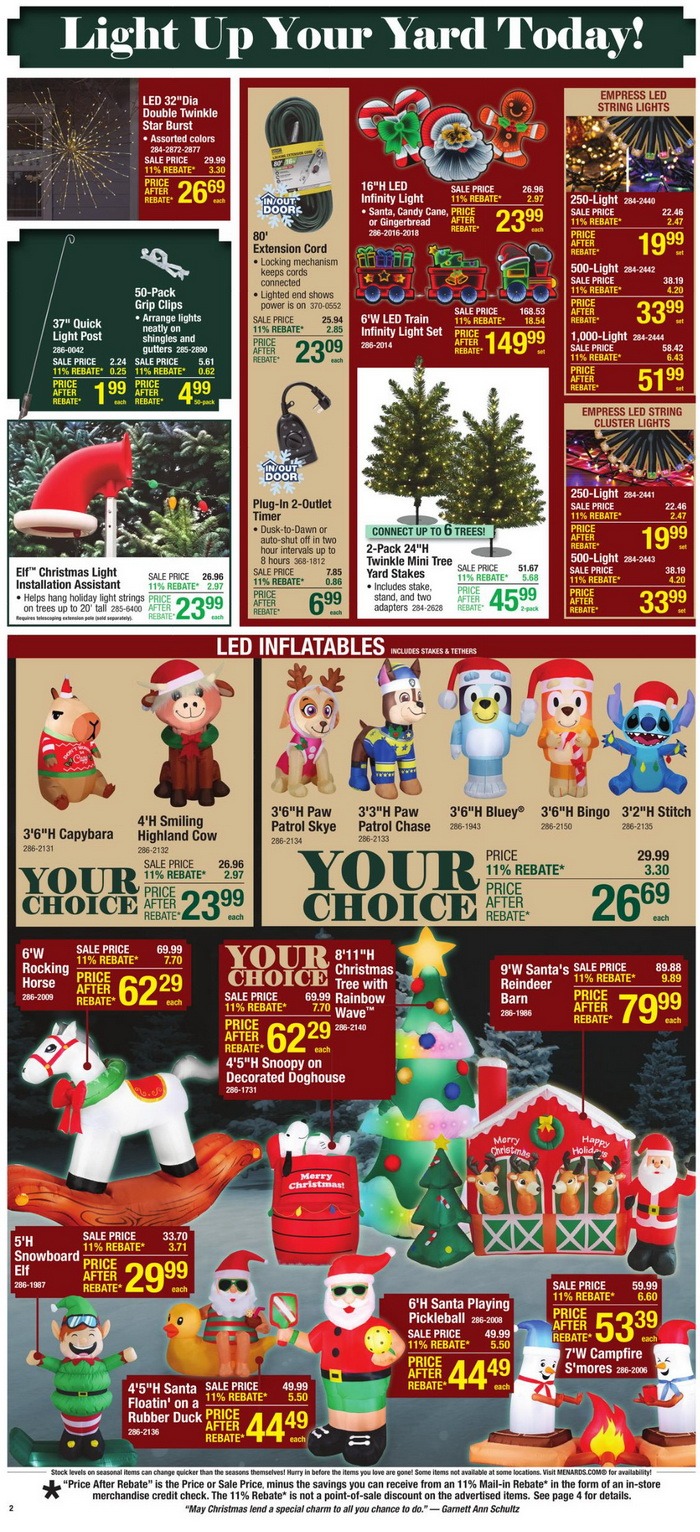 Menards Christmas Decor Sale Nov 06 – Nov 16, 2025