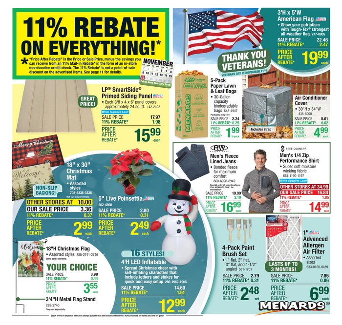 Menards Weekly Ad Nov 06 – Nov 16, 2025