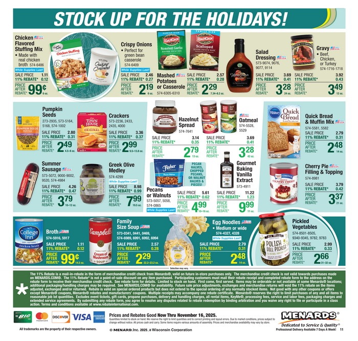 Menards Weekly Ad Nov 06 – Nov 16, 2025