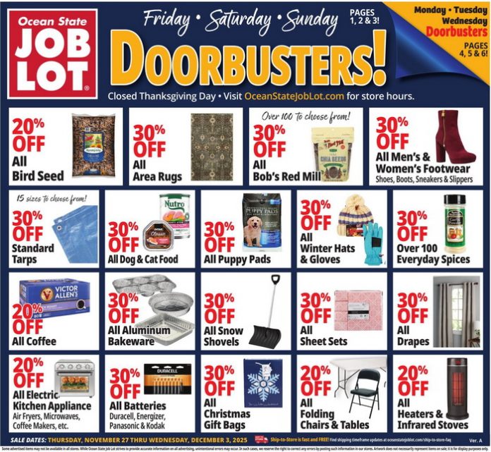Ocean State Job Lot Weekly Ad Nov 27 – Dec 03, 2025
