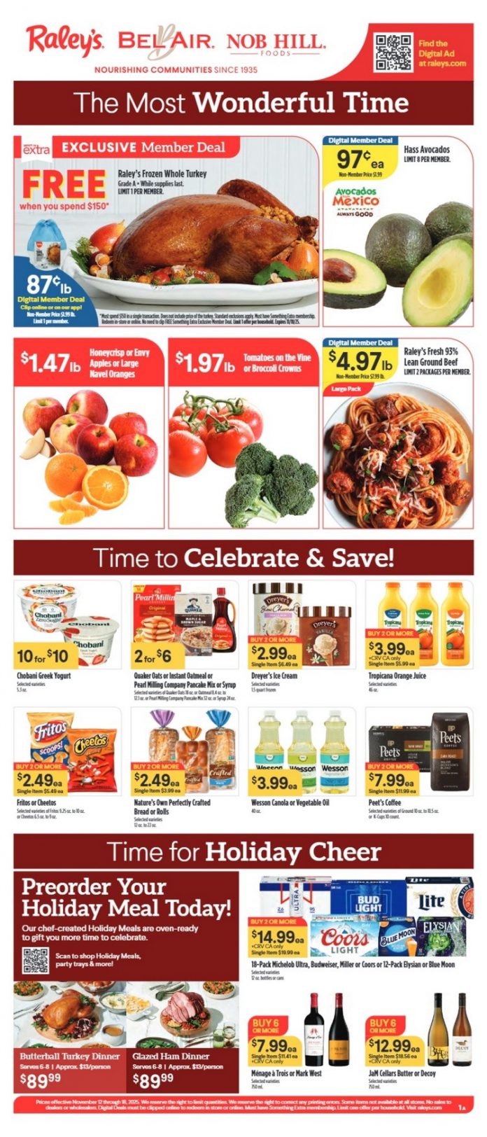 Raley's Supermarkets Weekly Ad Nov 12 – Nov 18, 2025