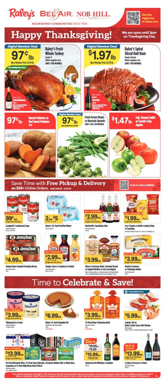 Raley's Supermarkets Weekly Ad Nov 19 – Nov 27, 2025 (Thanksgiving ...