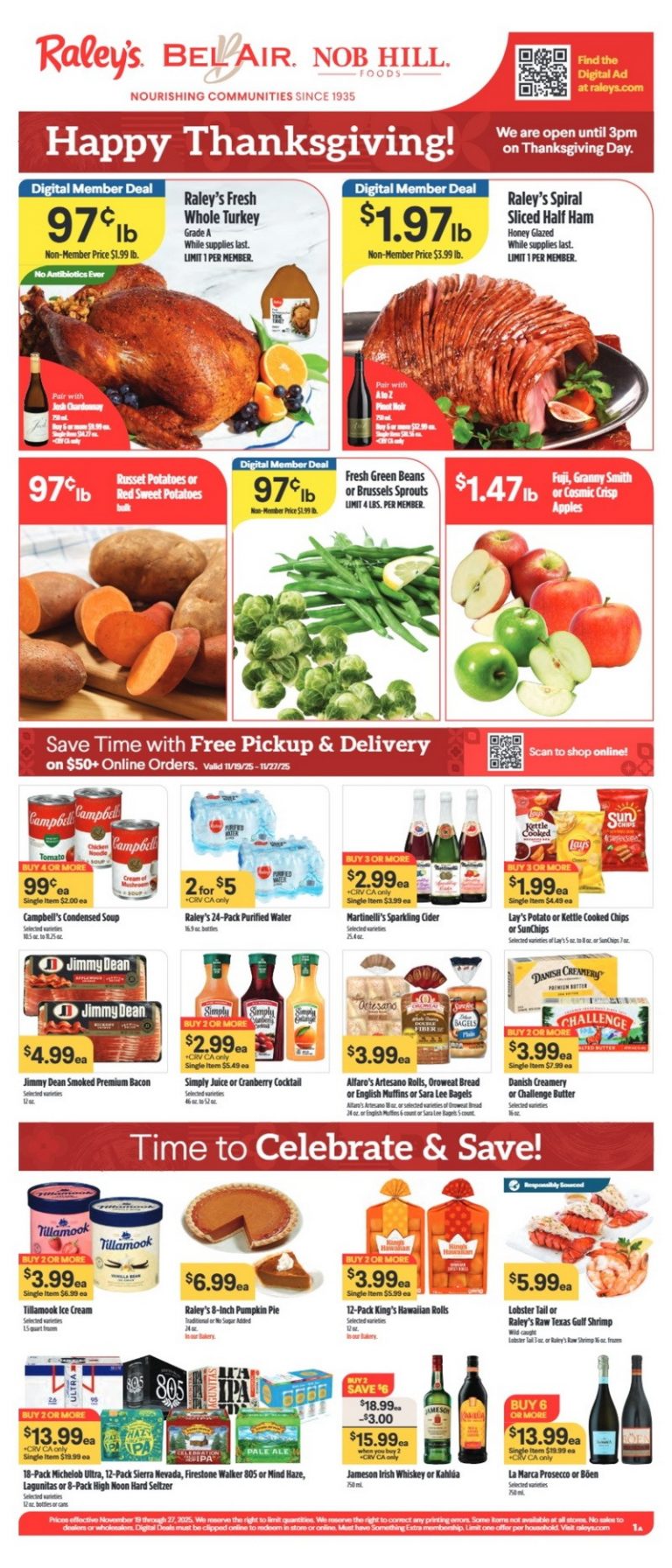 Raley's Supermarkets Weekly Ad Nov 19 – Nov 27, 2025 (Thanksgiving ...