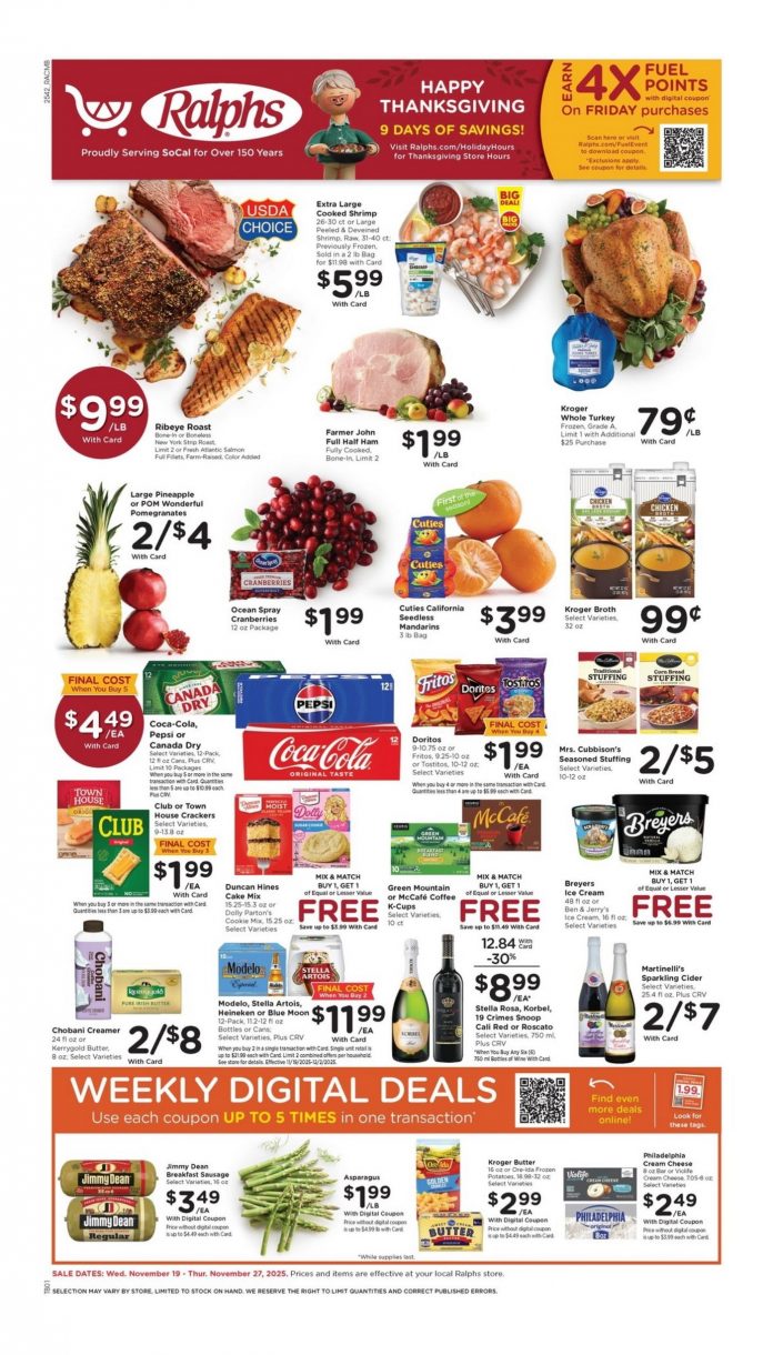 Ralphs Weekly Ad Nov 19 – Nov 27, 2025 (Thanksgiving Promotion Included)