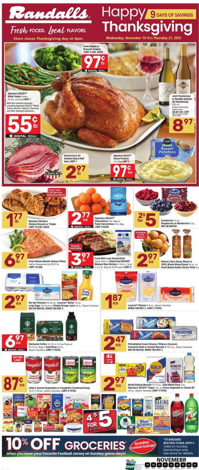 Randalls Weekly Ad Nov 19 – Nov 27, 2025 (Thanksgiving Day Promotion ...