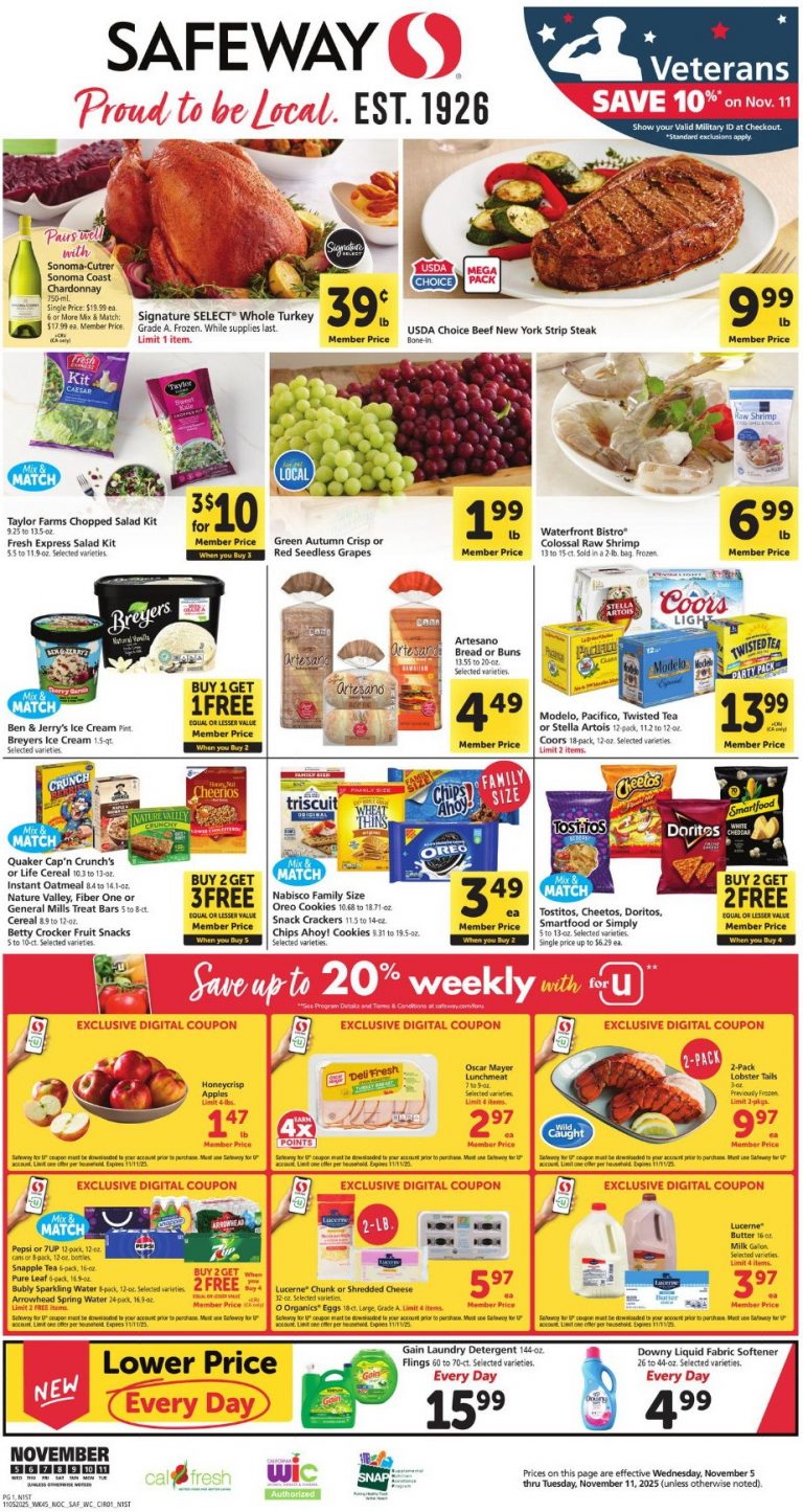 Safeway Weekly Ad Nov 05 – Nov 11, 2025