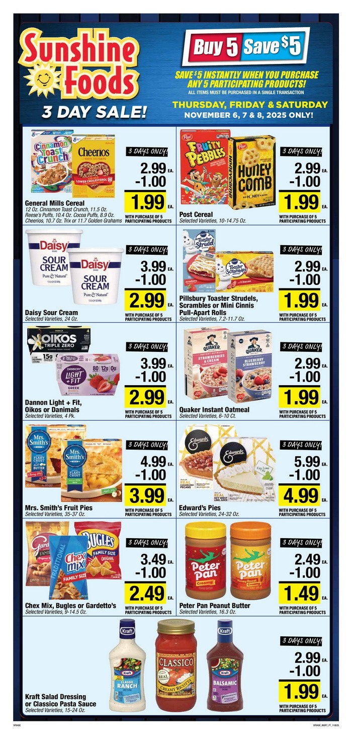 Sunshine Foods Weekly Ad Nov 05 – Nov 11, 2025