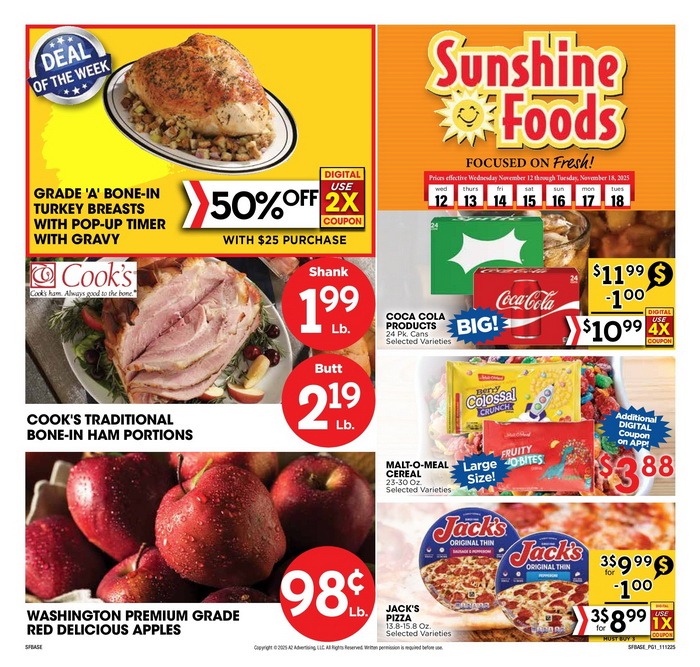 Sunshine Foods Weekly Ad Nov 12 – Nov 18, 2025