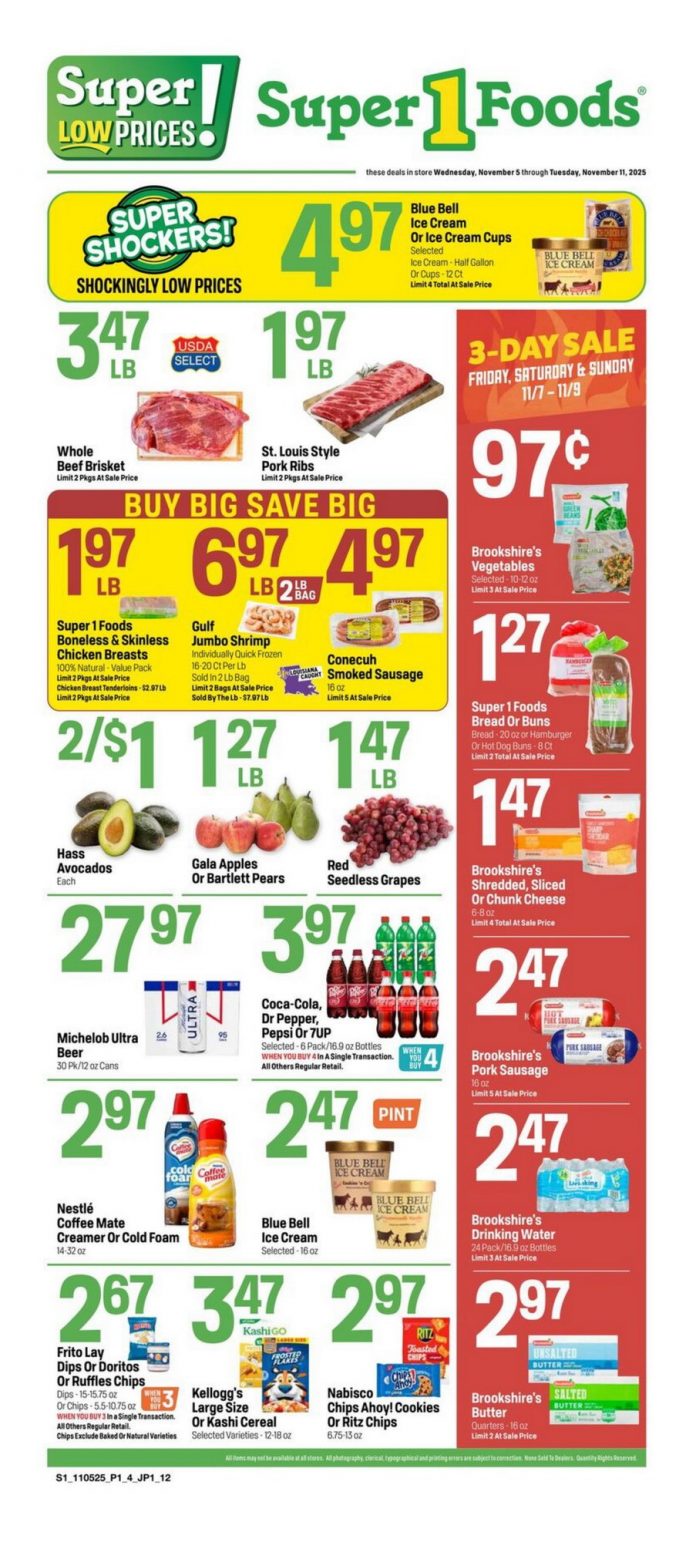 Super 1 Foods Weekly Ad Nov 05 – Nov 11, 2025