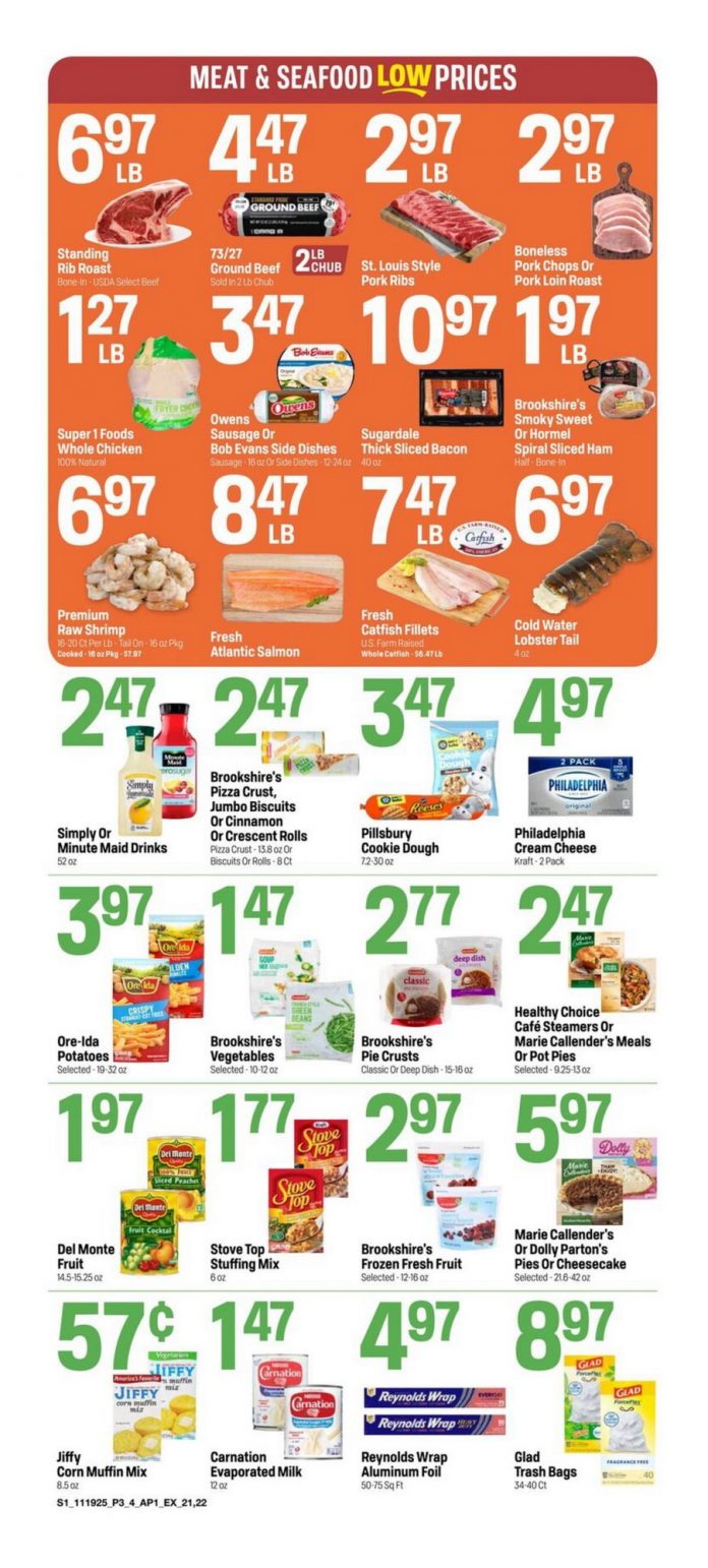 Super 1 Foods Weekly Ad Nov 19 – Nov 27, 2025 (Thanksgiving Promotion ...