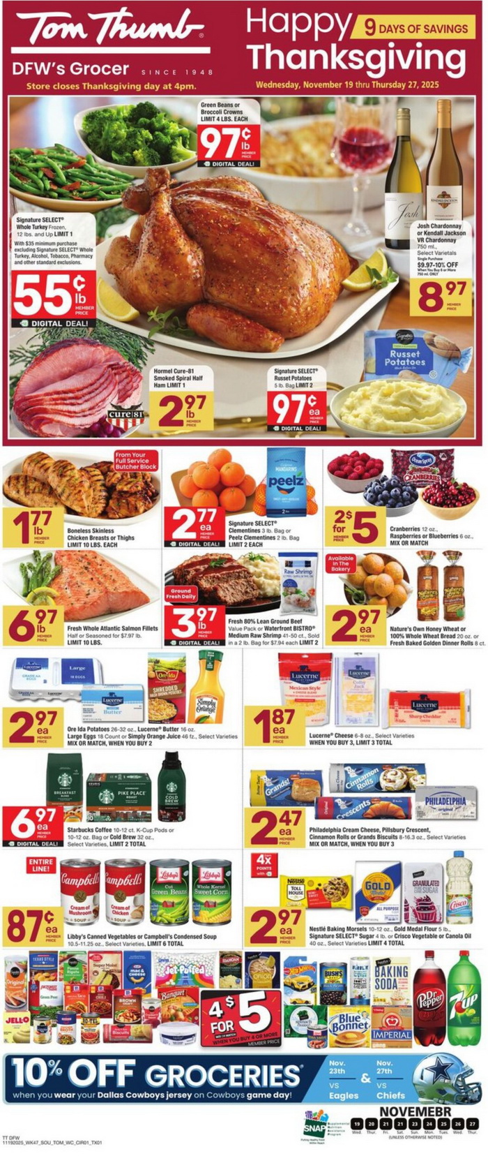 Tom Thumb Weekly Ad Nov 19 – Nov 27, 2025 (Thanksgiving Day Promotion ...