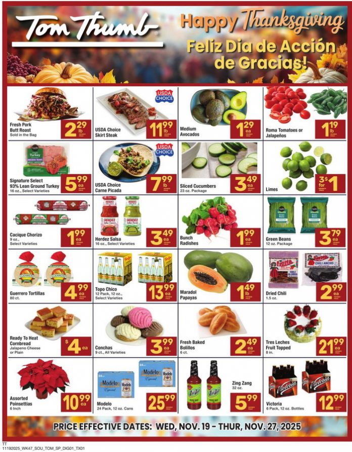 Tom Thumb Weekly Ad Nov 19 – Nov 27, 2025 (Thanksgiving Day Promotion ...