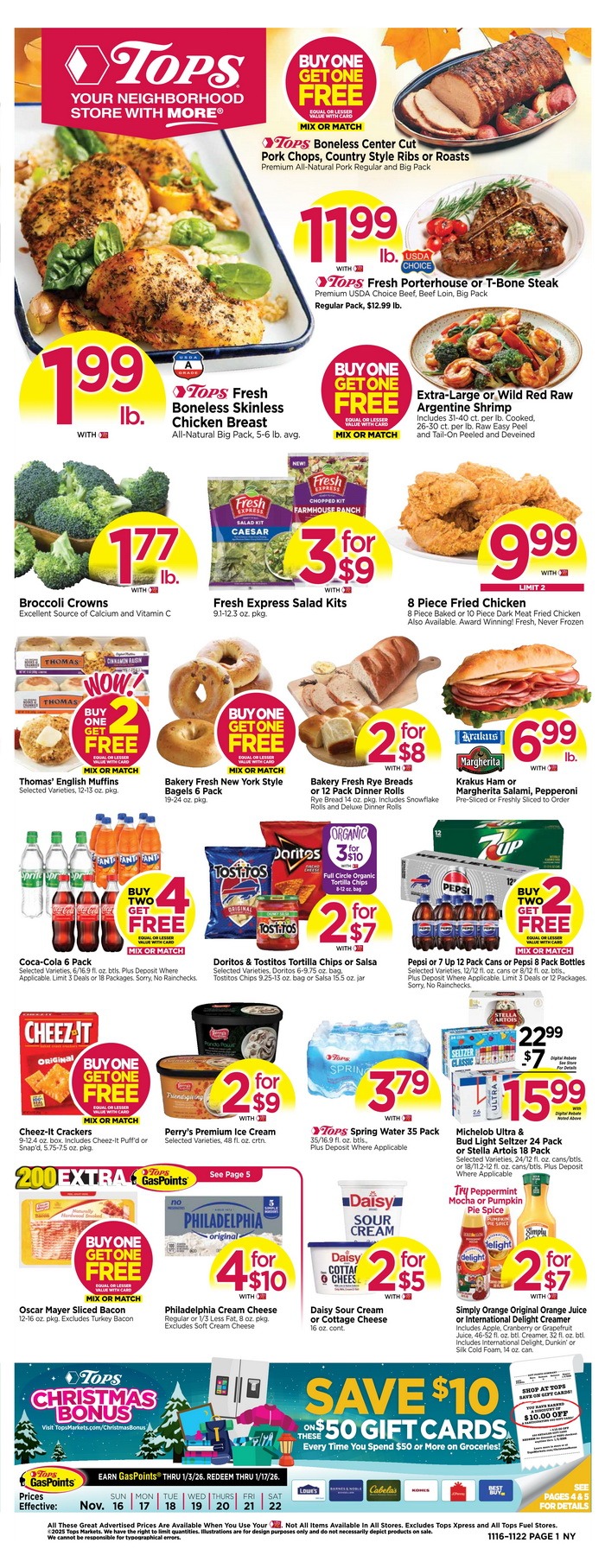 Tops Weekly Ad Nov 16 – Nov 22, 2025 (Thanksgiving Promotion Included)