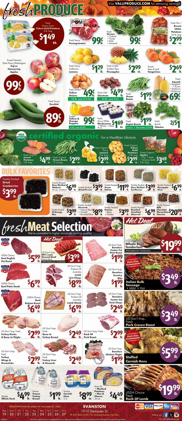 Valli Produce Weekly Ad Nov 19 – Nov 27, 2025 (Thanksgiving Promotion ...