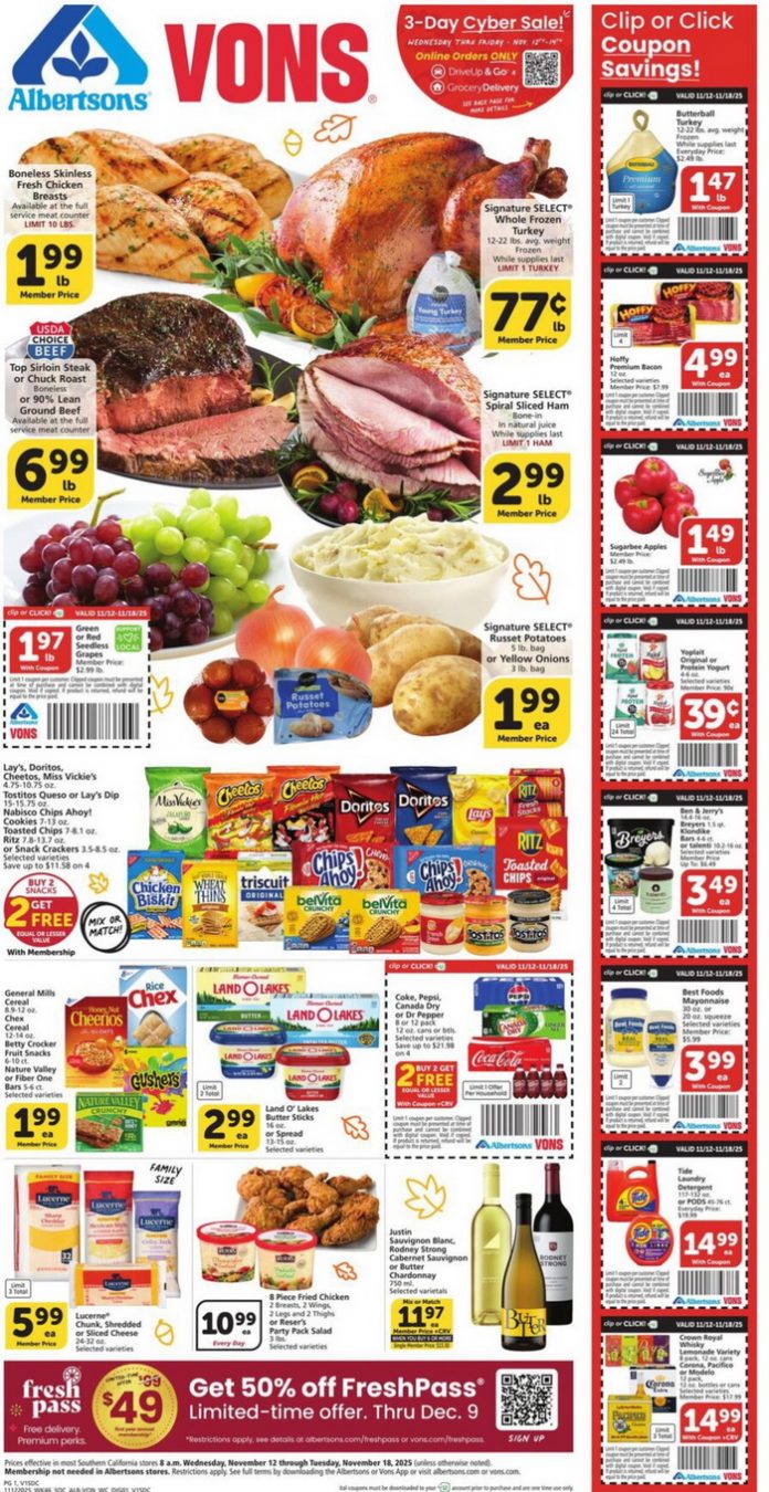 Vons Weekly Ad Nov 12 – Nov 18, 2025 (Cyber Sale Promotion Included)