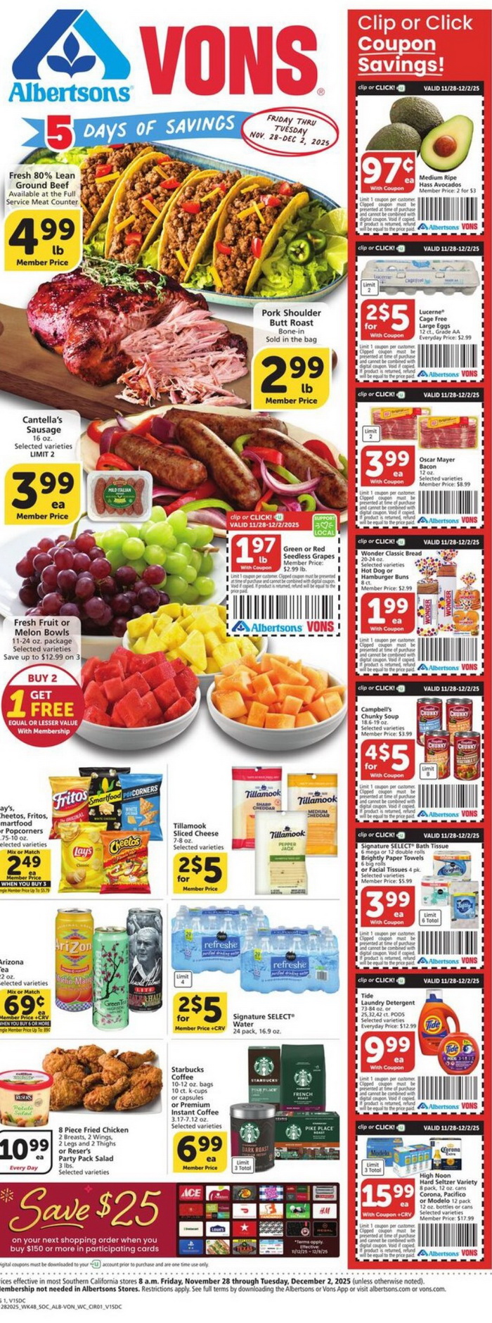 Vons Weekly Ad Nov 28 – Dec 02, 2025