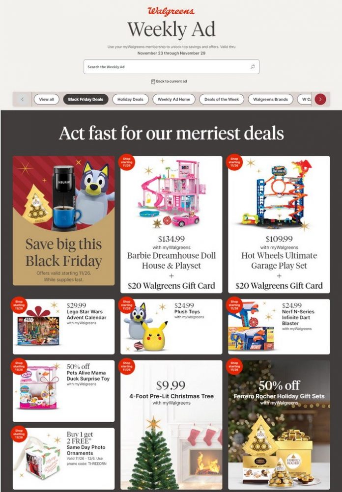 Walgreens Weekly Ad Nov 23 – Nov 29, 2025 (Black Friday Promotion Included)