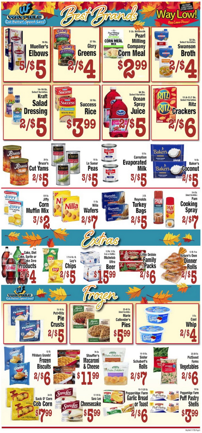 Wayfield Foods Weekly Ad Nov 17 – Nov 30, 2025 (Thanksgiving Day ...