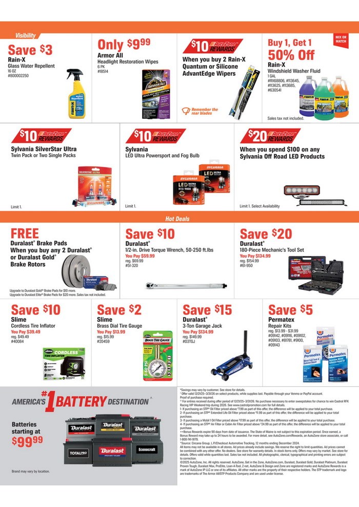 AutoZone Monthly Ad Dec 30, 2025 – Feb 06, 2026