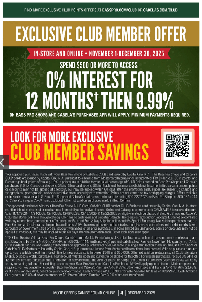 Bass Pro Shops December Club Flyer Dec 01 – Dec 31, 2025