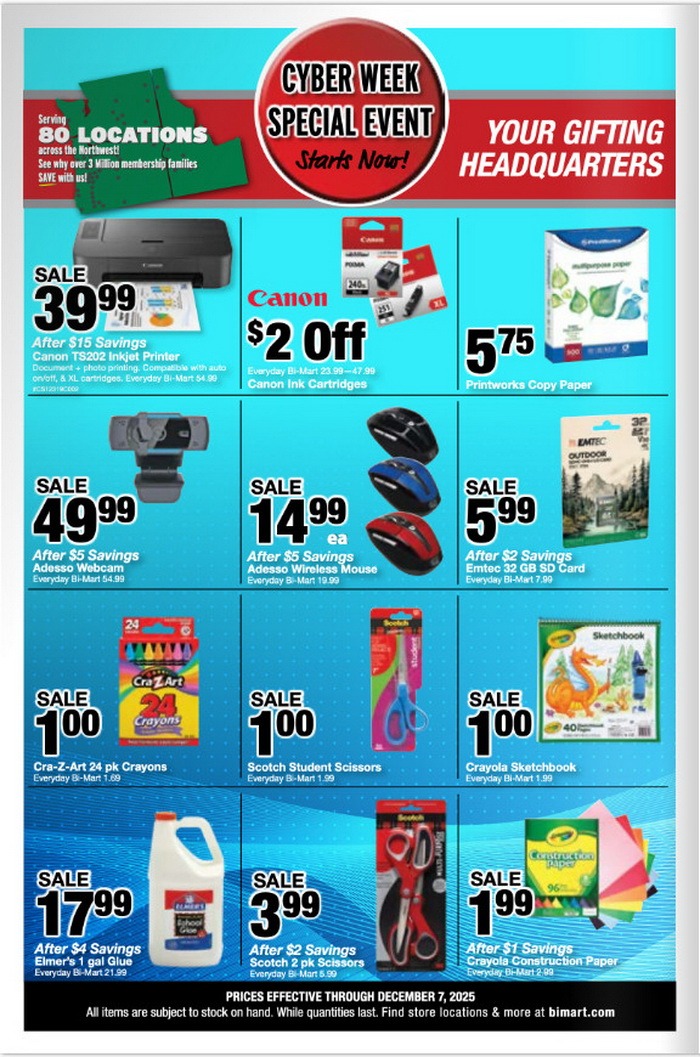 Bi-Mart Cyber Week Ad Dec 01 – Dec 07, 2025