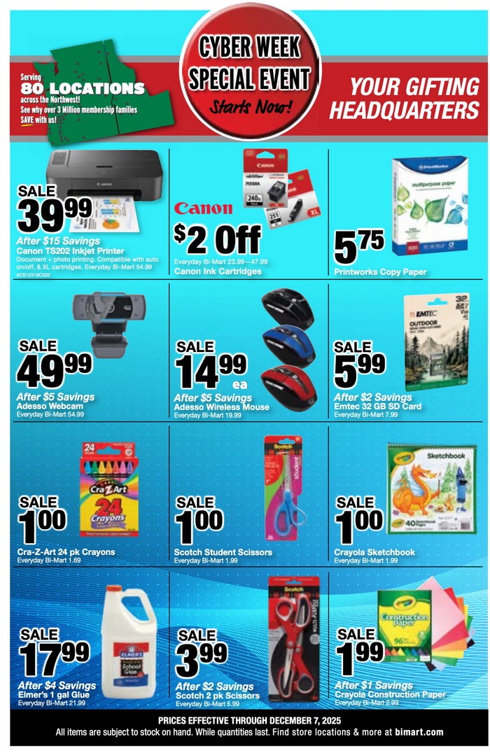 Bi-Mart Cyber Week Ad Dec 01 – Dec 07, 2025
