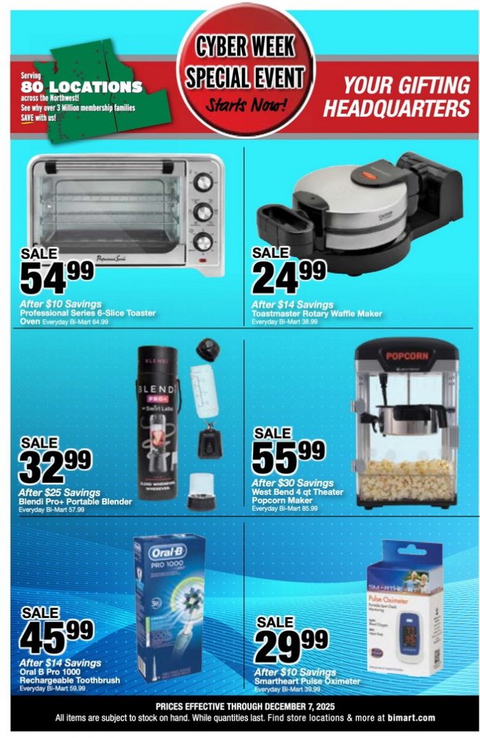 Bi-Mart Cyber Week Ad Dec 01 – Dec 07, 2025