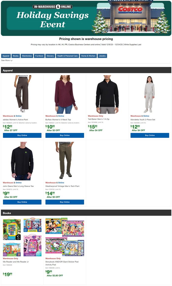 Costco Holiday Savings Event Dec 06 – Dec 24, 2025