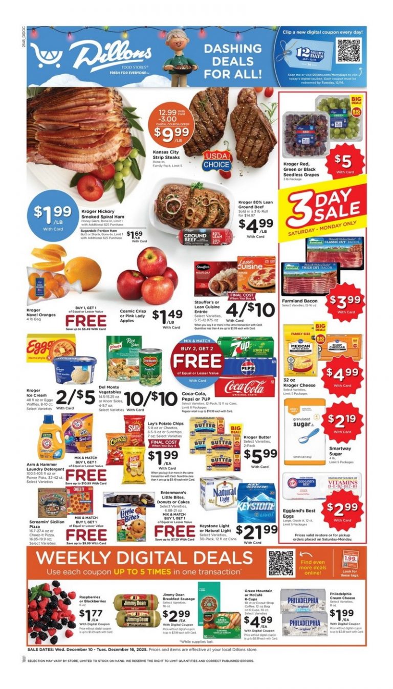 Dillons Weekly Ad Dec 10 – Dec 16, 2025 (Christmas Promotion Included)