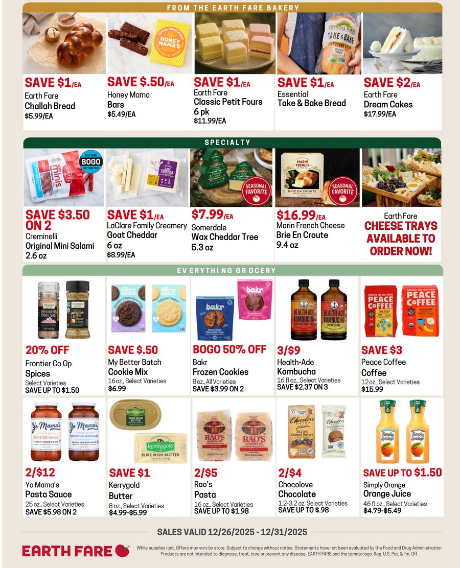 Earth Fare Weekly Ad Dec 26 – Dec 31, 2025