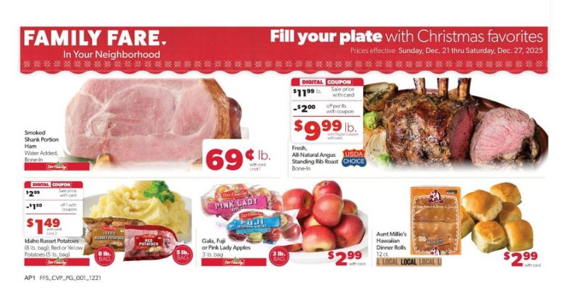 Family Fare Weekly Ad Dec 21 – Dec 27, 2025 (Christmas Promotion Included)