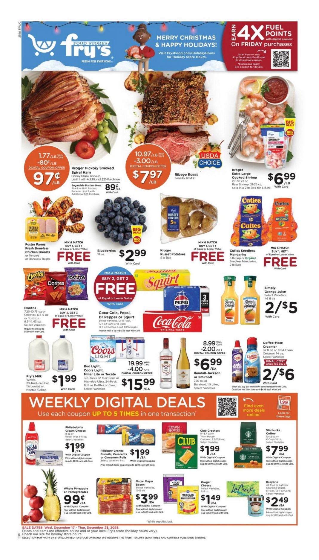 Fry's Food Weekly Ad Dec 17 – Dec 25, 2025 (Christmas Promotion Included)