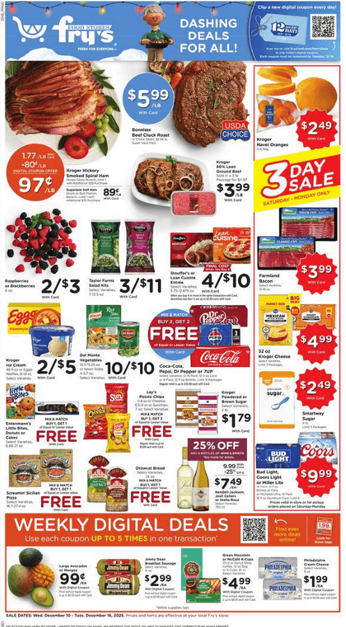 Fry's Food Weekly Ad Dec 10 – Dec 16, 2025