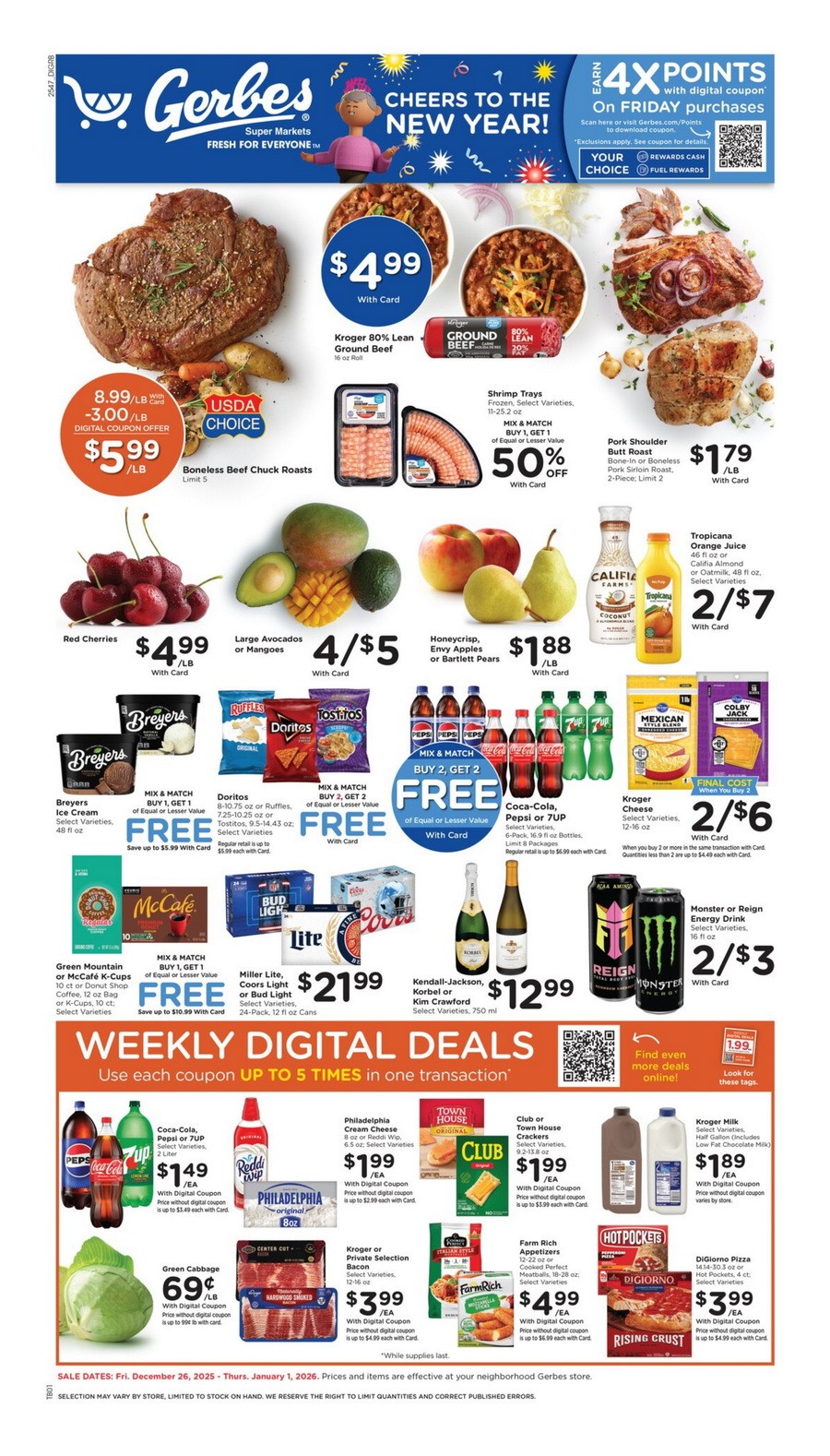 Gerbes Weekly Ad Dec 26, 2025 – Jan 01, 2026 (New Year Promotion Included)
