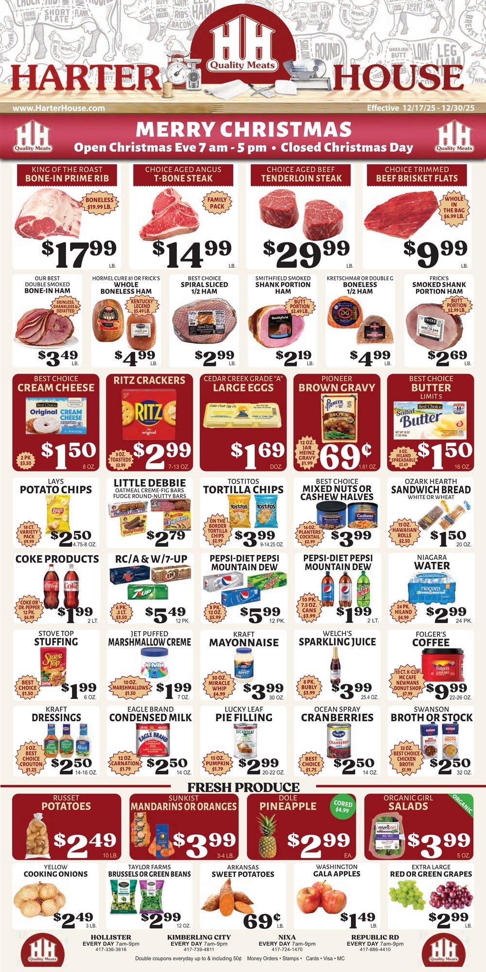 Harter House Weekly Ad Dec 17 – Dec 30, 2025 (Christmas Promotion Included)