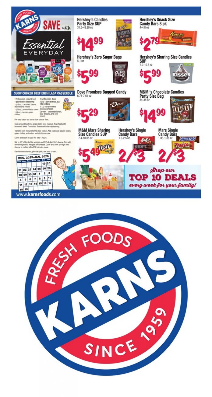 Karns Quality Foods Monthly Ad Dec 19, 2025 – Jan 19, 2026