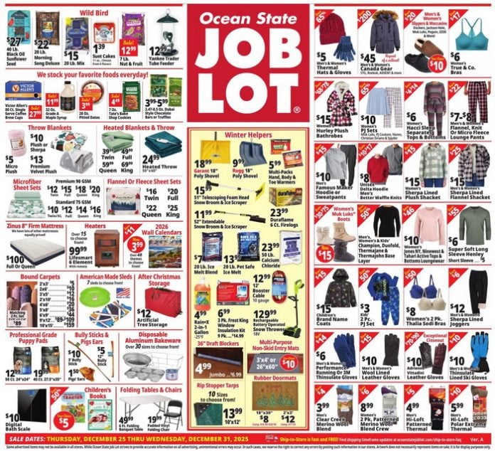 Ocean State Job Lot Weekly Ad Dec 25 – Dec 31, 2025