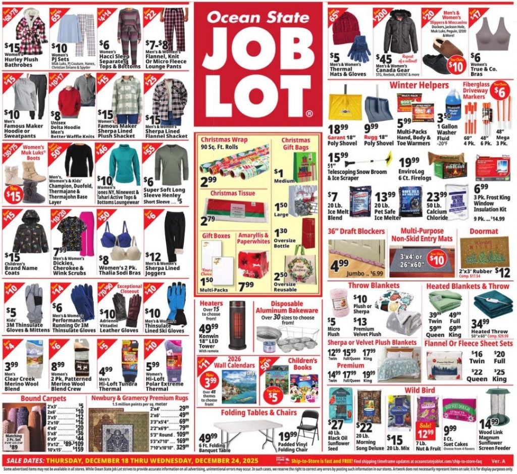 Ocean State Job Lot Weekly Ad Dec 18 – Dec 24, 2025