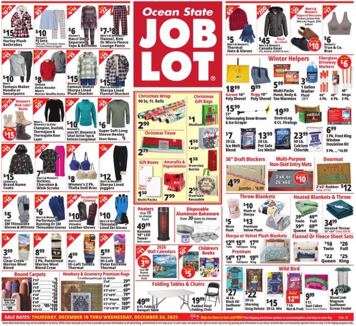 Ocean State Job Lot Weekly Ad Dec 18 – Dec 24, 2025