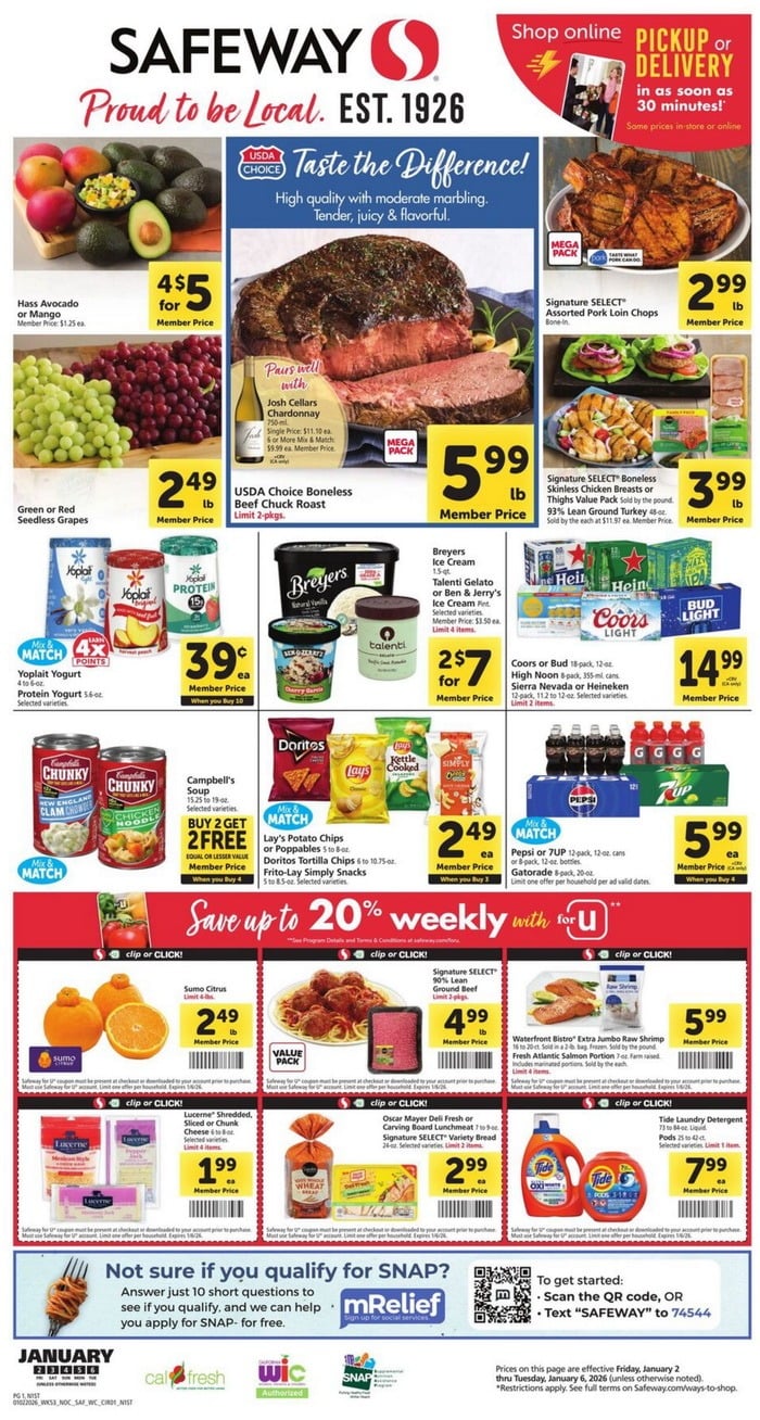 Safeway Weekly Ad Jan 02 – Jan 06, 2026 (New Year Promotion Included)