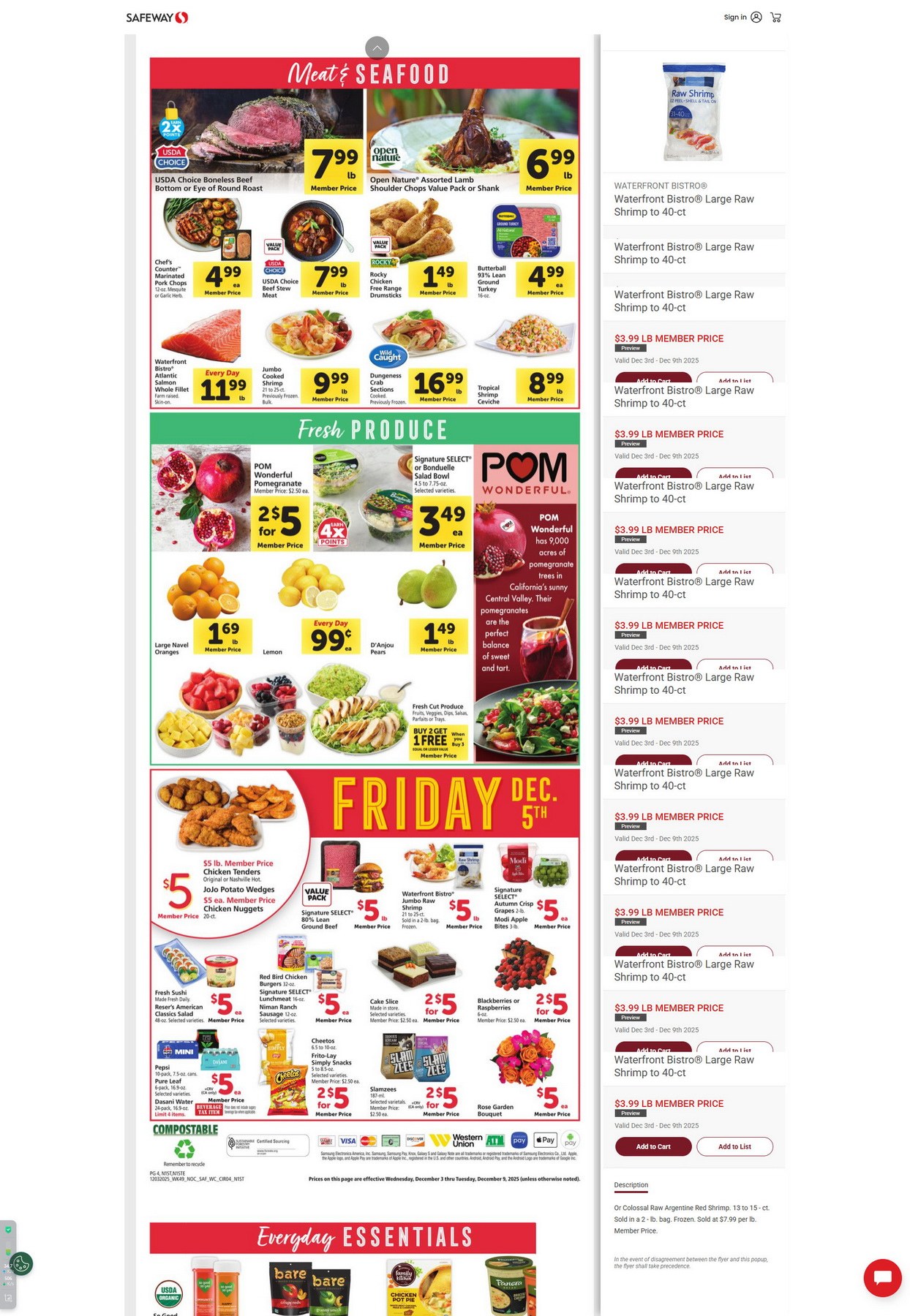 Safeway Weekly Ad Dec 03 – Dec 09, 2025