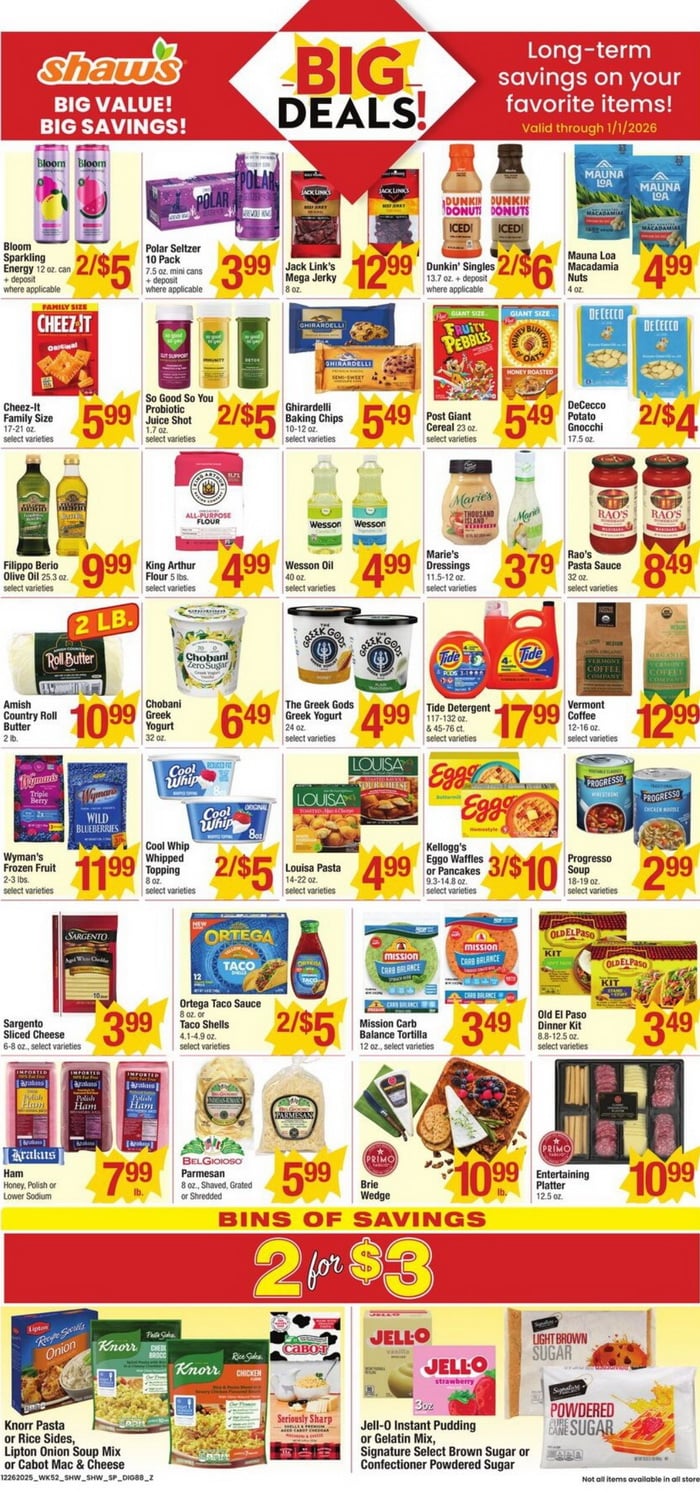 Shaw's Weekly Ad Dec 26, 2025 – Jan 01, 2026 (New Year Promotion Included)