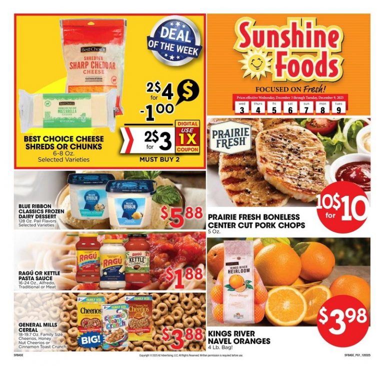 Sunshine Foods Weekly Ad Dec 03 – Dec 09, 2025