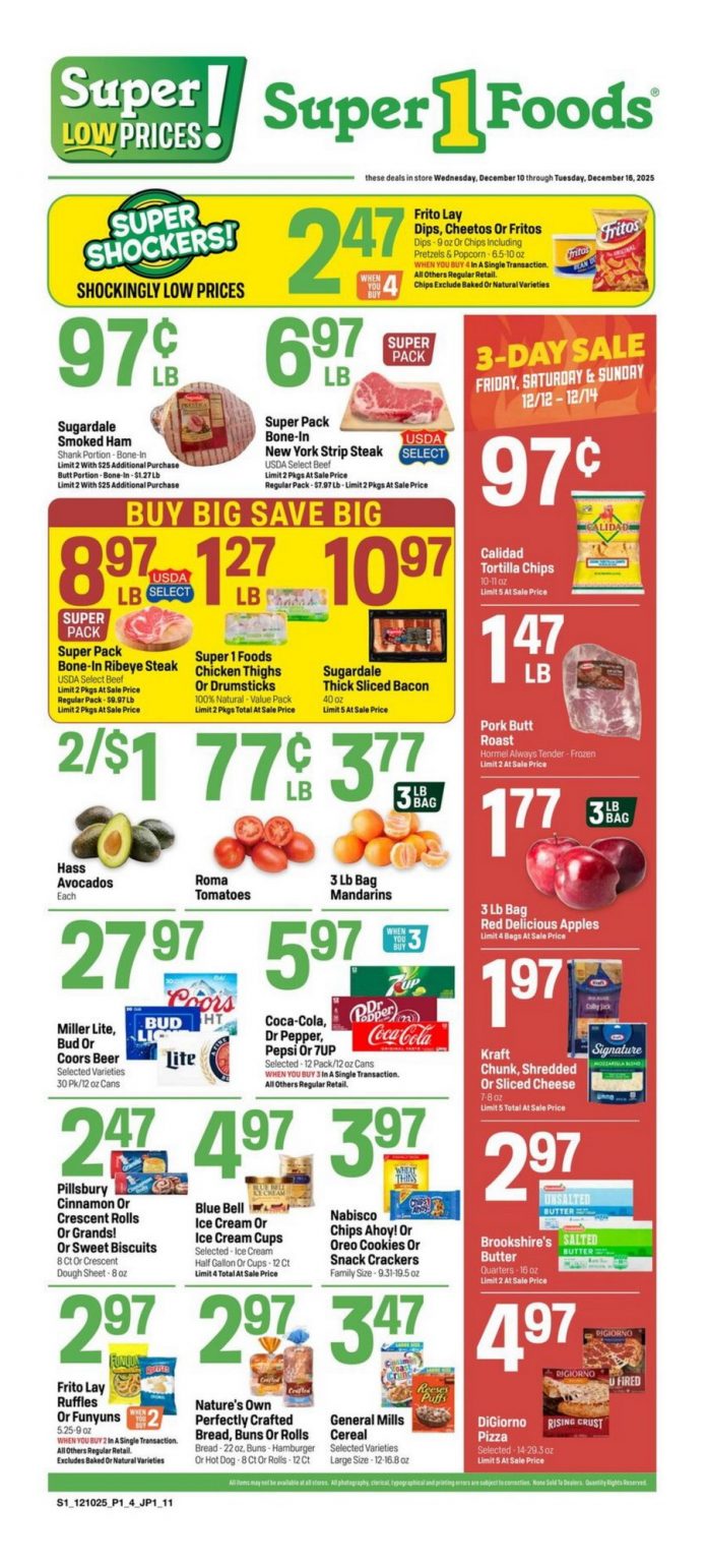 Super 1 Foods Weekly Ad Dec 10 – Dec 16, 2025