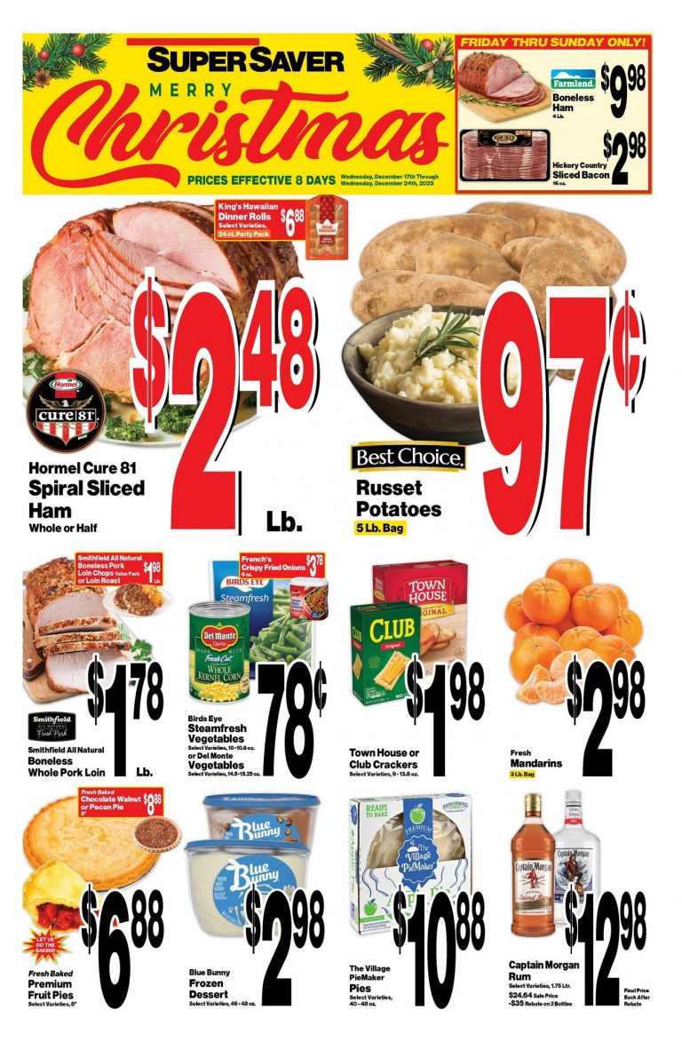 Super Saver Weekly Ad Dec 17 – Dec 24, 2025 (Christmas Promotion Included)
